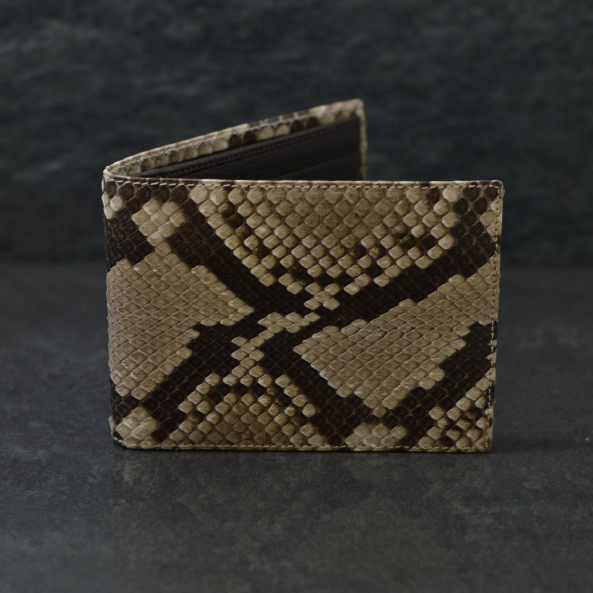 Fausto Colato Schlangenleder-Geldbörse Python Naturbelassen quer | P20005